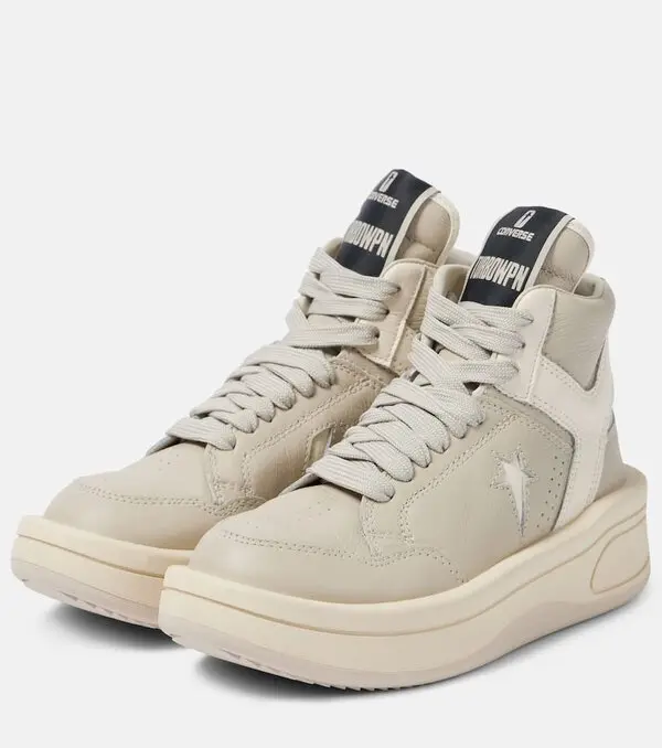 Rick Owens X Converse Turbowpn Leather High-top Sneakers