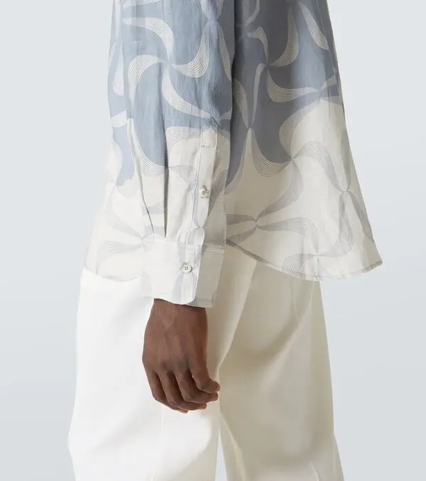 Commas Mantra Printed Linen Shirt