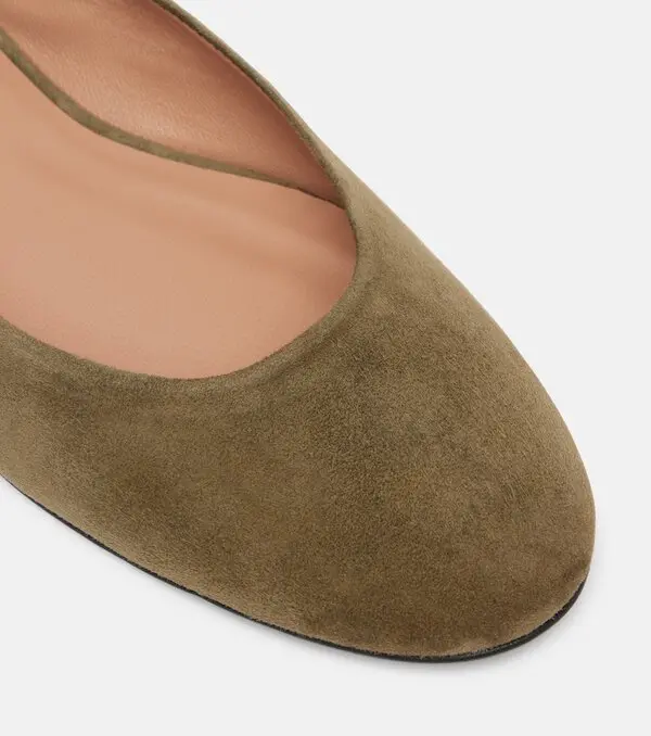 Attico Cloe Suede Ballet Flats - Green