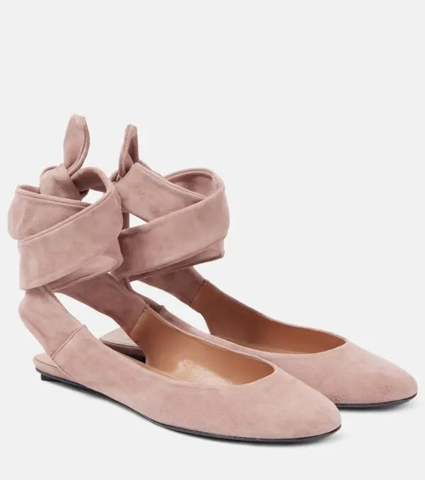 Attico Cloe Suede Ballet Flats - Pink