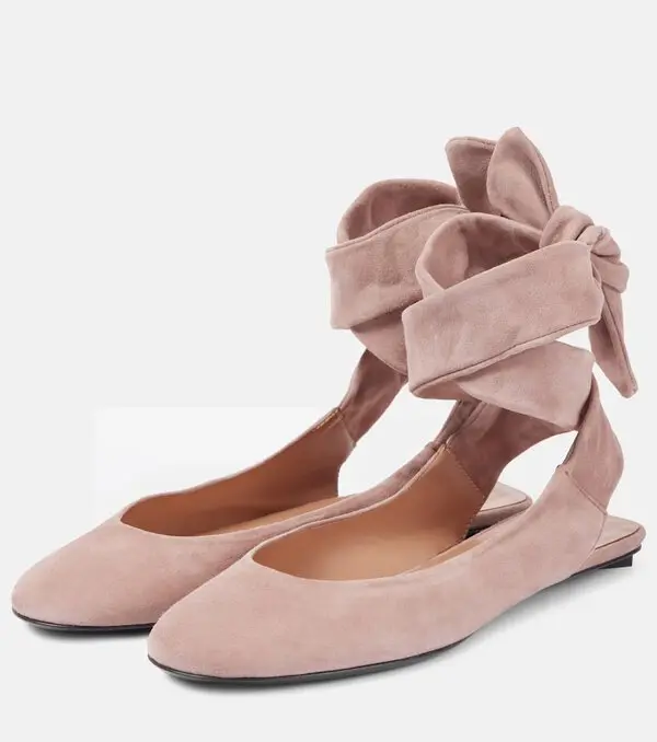 Attico Cloe Suede Ballet Flats - Pink