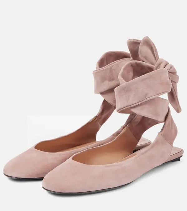 Attico Suede Ballet Flats - Pink