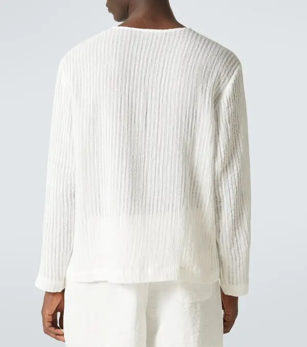 Commas Striped Henley Shirt - White