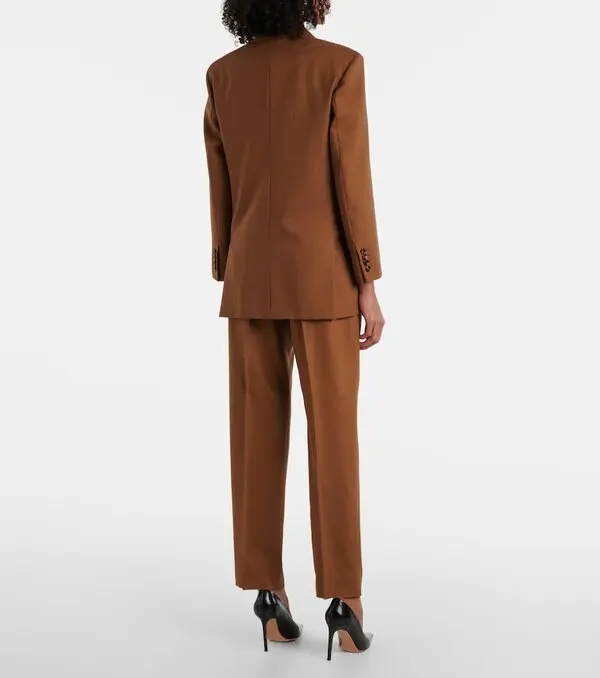 Max Mara Palanca Wool And Silk-blend Blazer - Brown