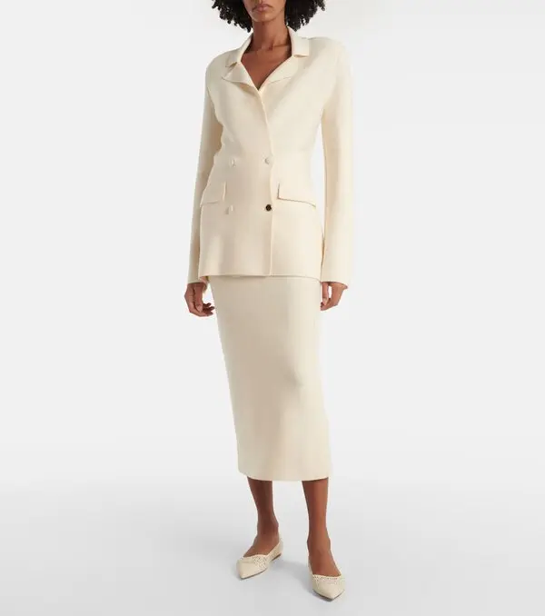 Gabriela Hearst Bowen Wool Blazer - White