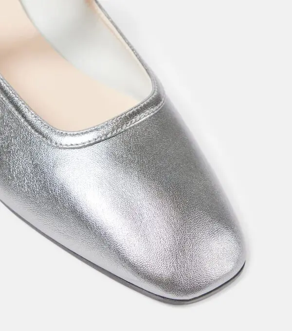 Le Monde Beryl Beryl Metallic Leather Mary Jane Flats