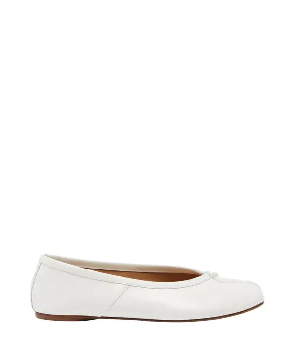 MAISON MARGIELA Tabi Leather Ballet Flats - White