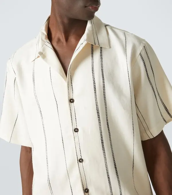 Commas Striped Linen And Cotton Shirt