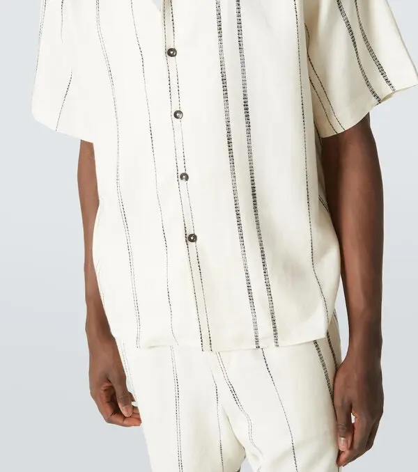 Commas Striped Linen And Cotton Shirt