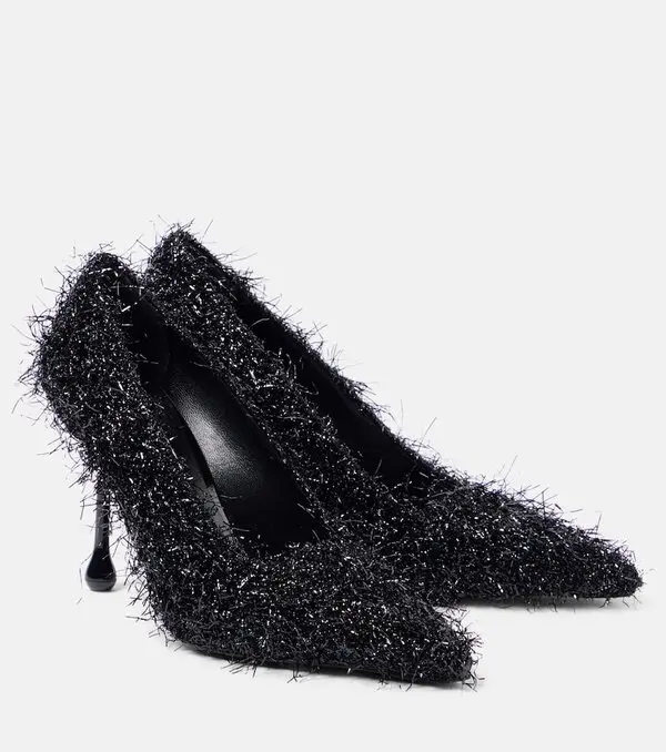 JIMMY CHOO Ixia 95 Tinsel Pumps - Black
