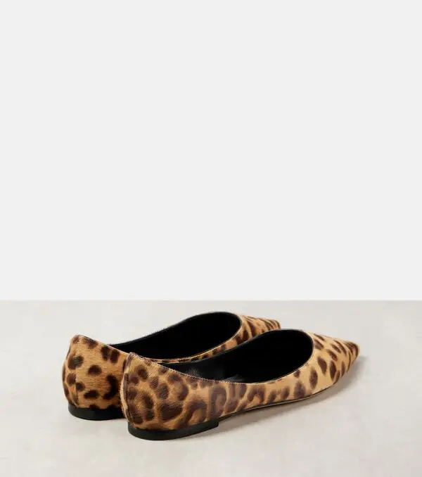 JIMMY CHOO Love Leopard-print Ballet Flats - Neutrals