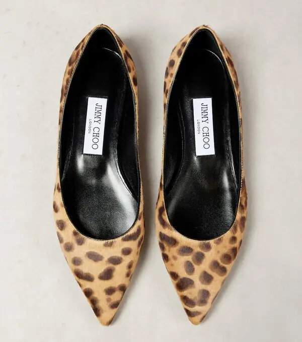 JIMMY CHOO Love Leopard-print Ballet Flats - Neutrals