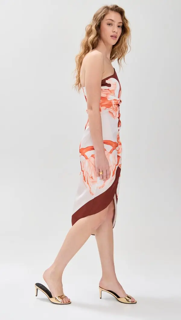 rococo sand midi dress Milo Strappy Midi Dress in White/Blue Blue XS