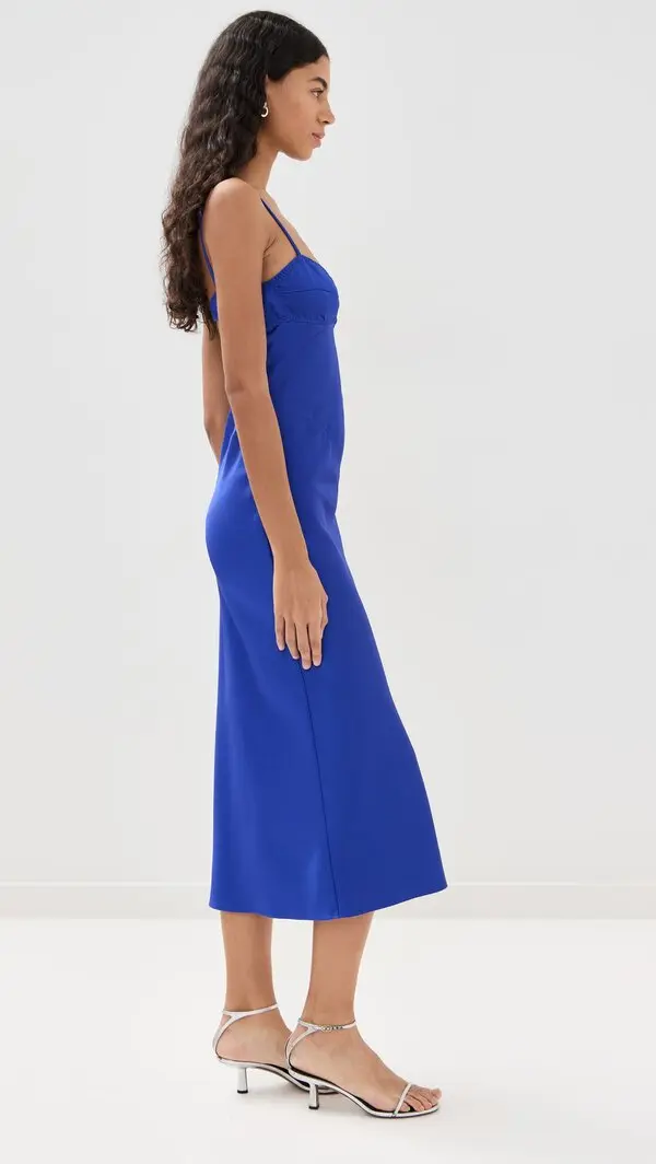 Anna October Electric Waterlily Midi Dress In Blue - 75% Off | Editorialist