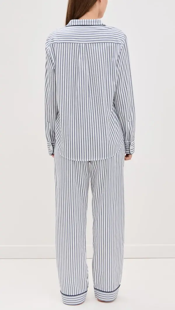 PETITE PLUME French Ticking Twill Pajama Set