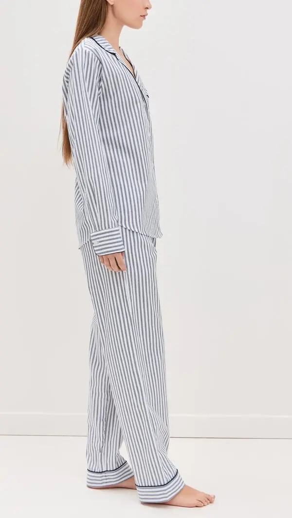 PETITE PLUME French Ticking Twill Pajama Set