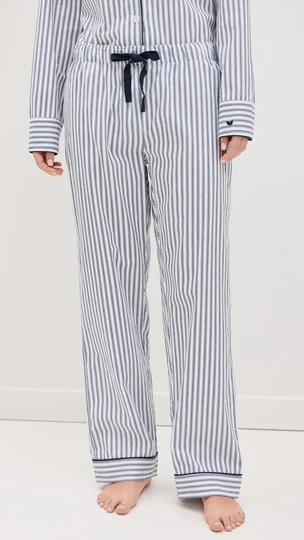 PETITE PLUME French Ticking Twill Pajama Set