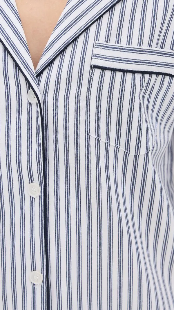 PETITE PLUME French Ticking Twill Pajama Set