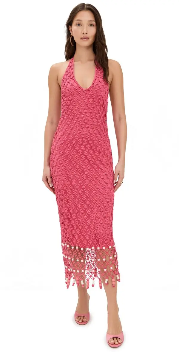 chinese dress ladies Oscar De La Renta Figs & Grapes Printed Macrame Hem Maxi Dress  Bluefly
