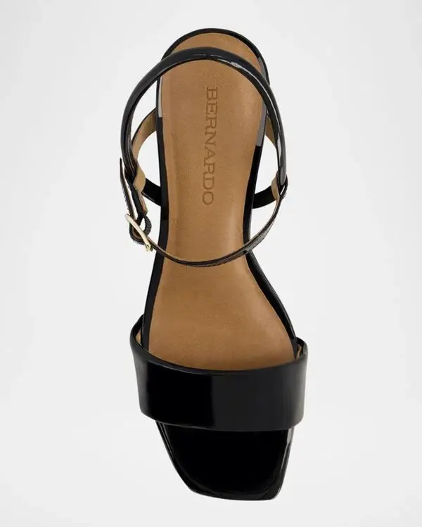Bernardo Canto Patent Leather Platform Sandals - Black