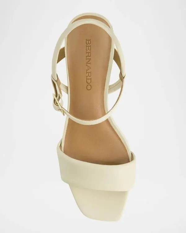 Bernardo Canto Leather Platform Sandals - Eggshell Glove Leather