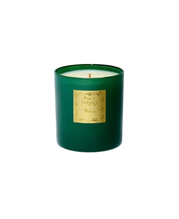 1986 Emerald Glass Melrose Candle, 30 Oz - Emerald Green