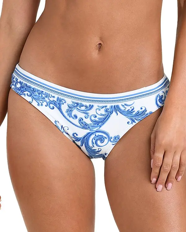 L'Agence Nicole Baroque Bikini Bottom - Blue