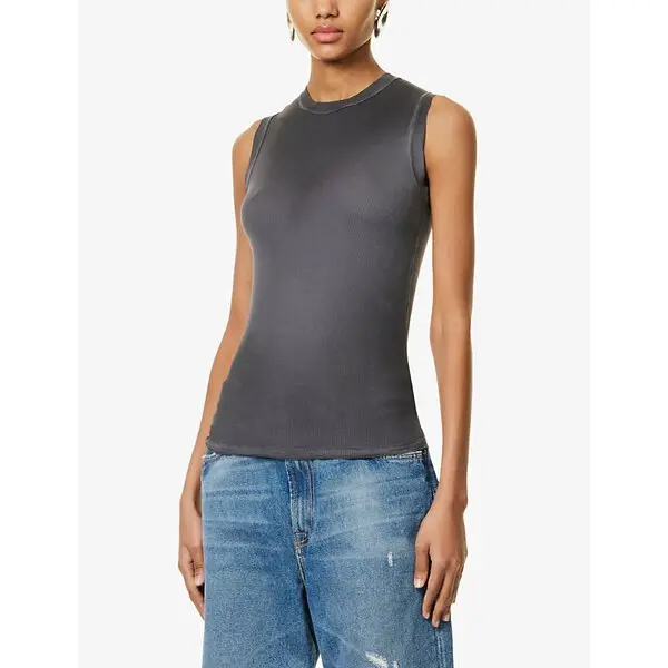 Acne Studios Ribbed Stretch-woven T-shirt