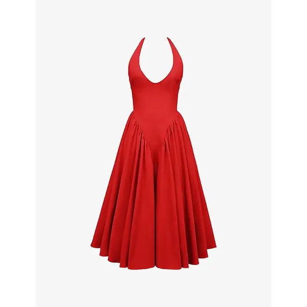 House Of Cb Marilyn Halter Midi Dress - Red