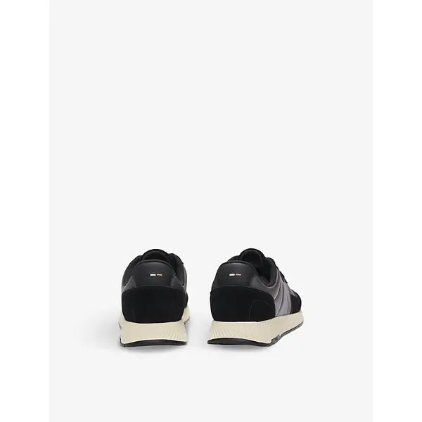 BOSS Brand-print Woven Low-top Trainers - Charcoal