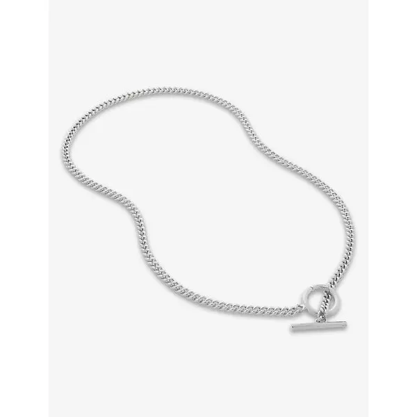 Monica Vinader Groove T-bar Sterling Chain Necklace - Silver