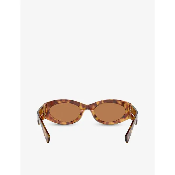 Miu Miu Mu 11ws Oval Sunglasses - Brown
