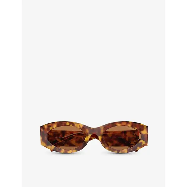 Miu Miu Mu 11ws Oval Sunglasses - Brown