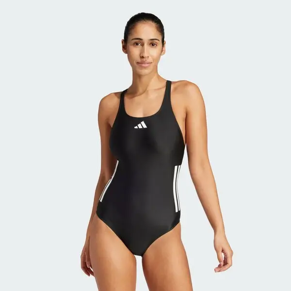 Adidas 3-stripes C-back Swimsuit - Black / White / White