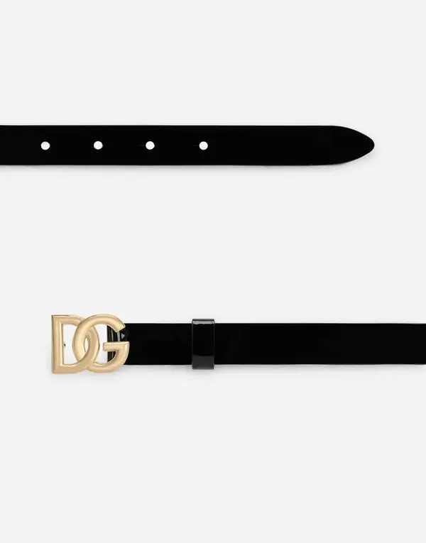 Dolce & Gabbana Patent Leather Belt With Dg Logo