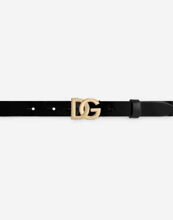 Dolce & Gabbana Patent Leather Belt With Dg Logo