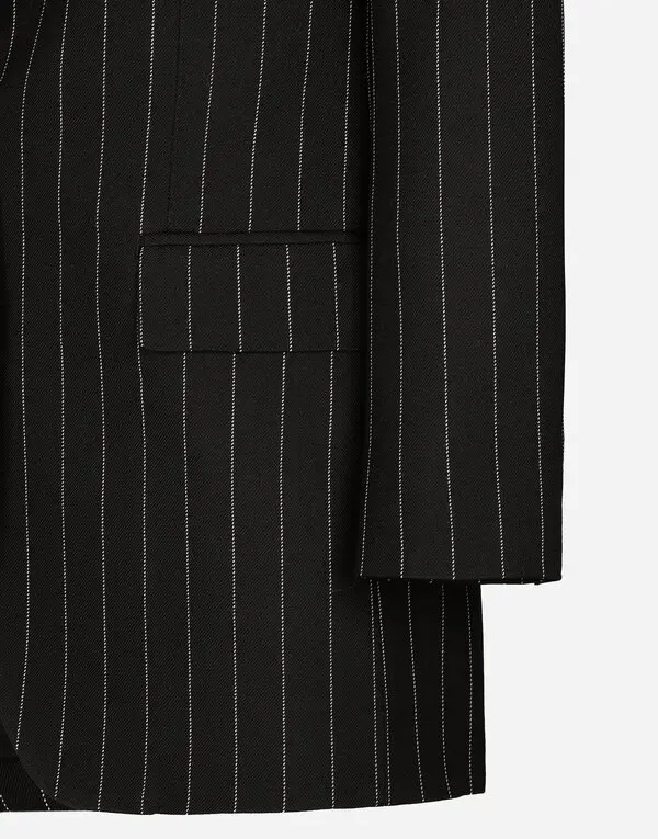 Dolce & Gabbana Pinstripe Wool Jacket - Black