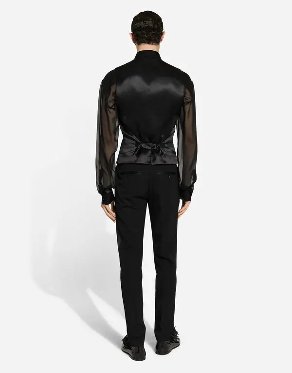 Dolce & Gabbana Classic Gabardine Tuxedo Pants - Black