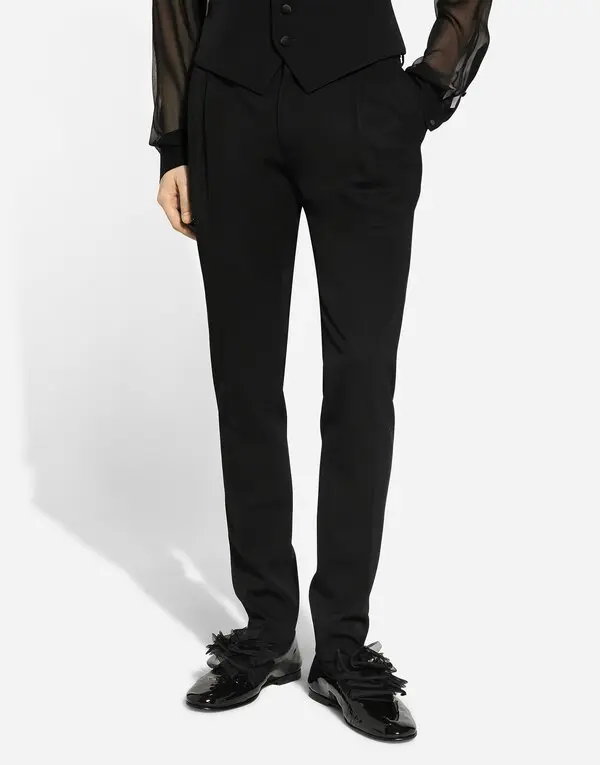 Dolce & Gabbana Classic Gabardine Tuxedo Pants - Black