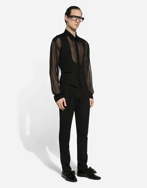 Dolce & Gabbana Classic Gabardine Tuxedo Pants - Black