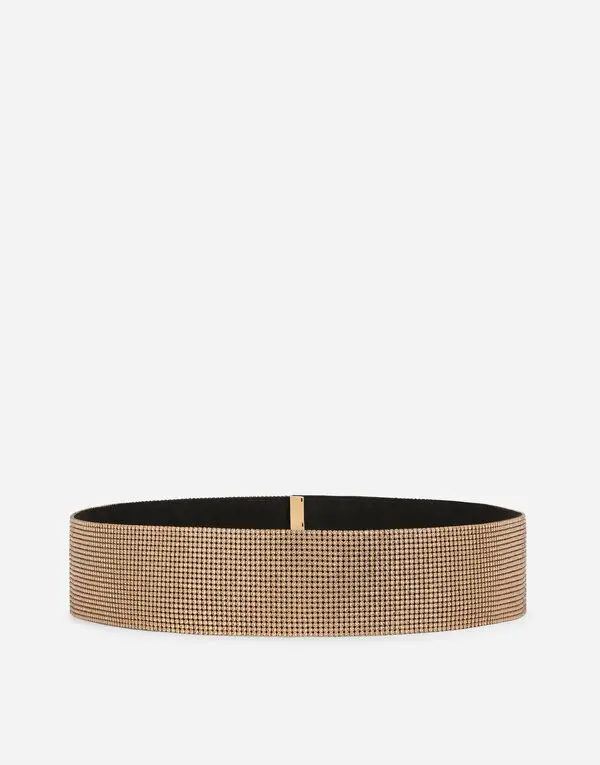 Dolce & Gabbana High-waist Crystal Mesh Belt - Gold