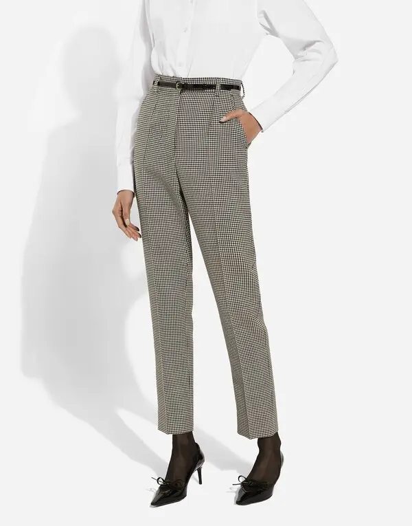 Dolce & Gabbana Tailored Houndstooth Wool Pants
