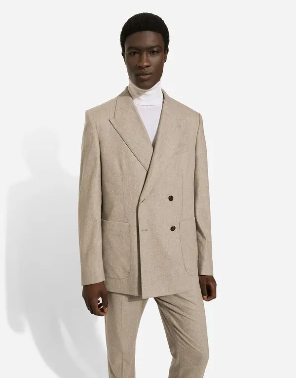 Dolce & Gabbana Deconstructed Double-breasted Cashmere Jacket - Beige