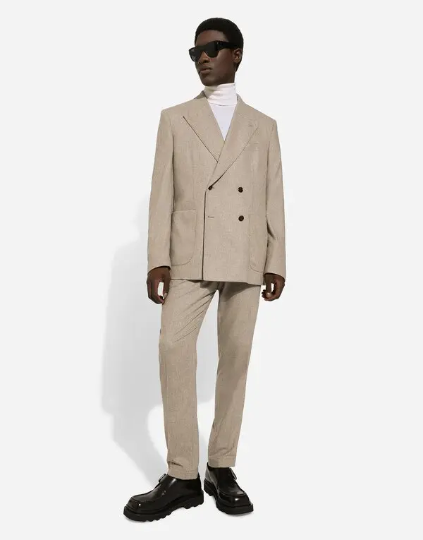 Dolce & Gabbana Deconstructed Double-breasted Cashmere Jacket - Beige