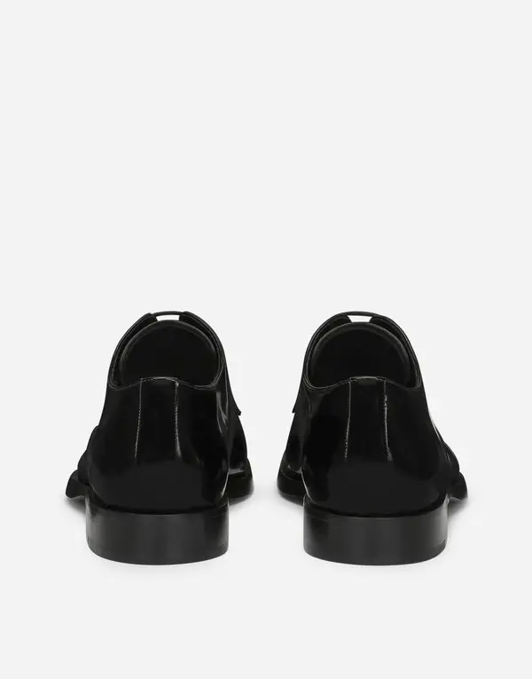 Dolce & Gabbana Polished Calfskin Derby Shoes - Black