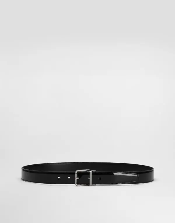 Dolce & Gabbana Patent Calfskin Belt - Black