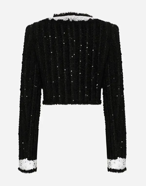 Dolce & Gabbana Short Tweed Jacket With Micro-sequin Embellishment