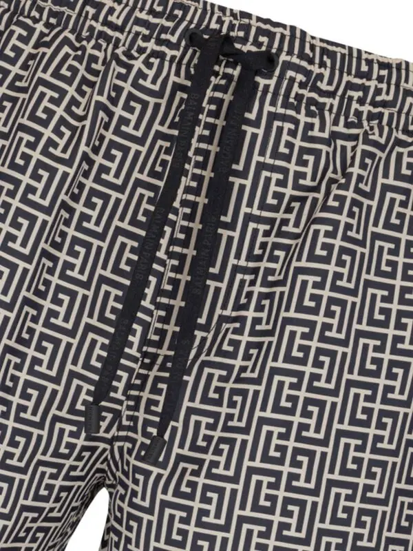 Balmain Pb Labyrinth-print Swim Shorts