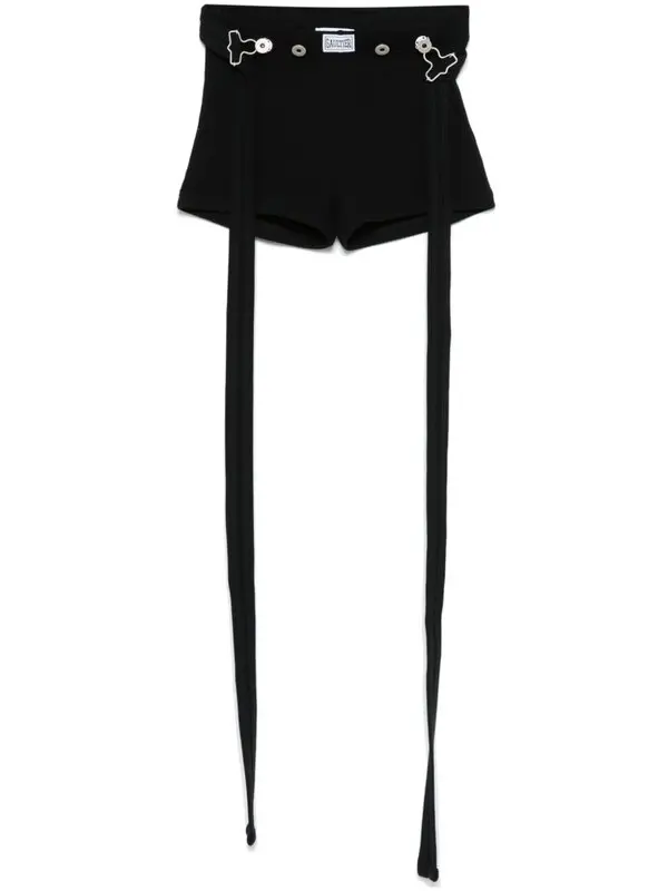 JEAN PAUL GAULTIER Logo-patch Shorts - Black