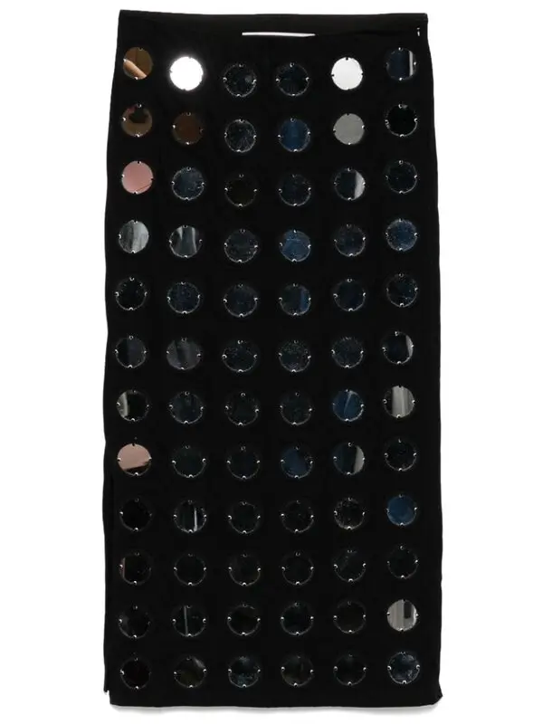 CONNER IVES Reconstituted Mirror Disc Embroidery Skirt